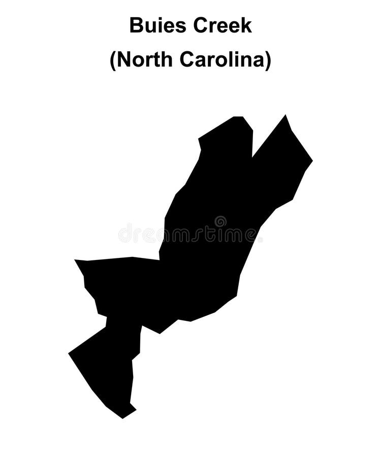 Buies Creek outline map stock vector. Illustration of contour - 387539973