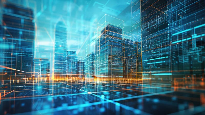 A Build Background with a Digital Rendering of a Building Project ...