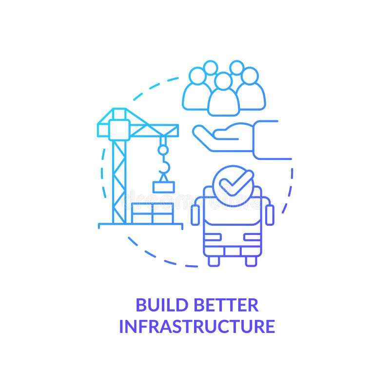 Build Better Infrastructure Blue Gradient Concept Icon Stock Vector ...