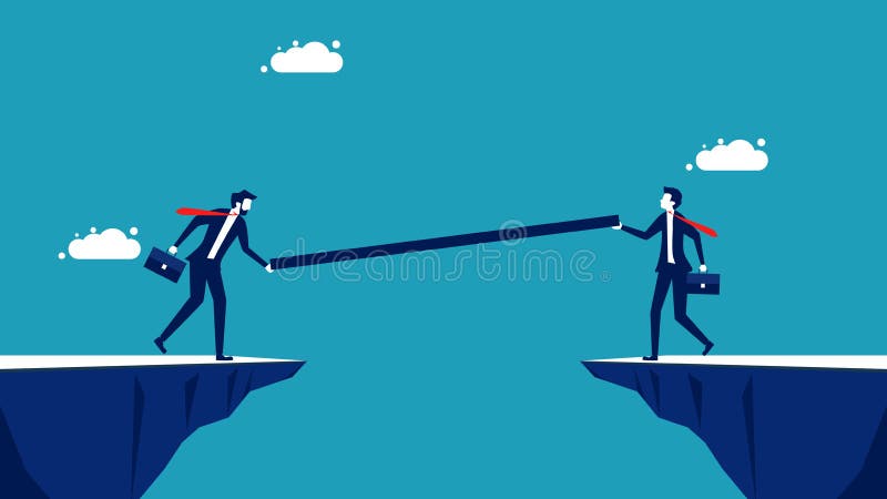 Build a Business Bridge. a Team of Businessmen Building a Bridge Stock ...