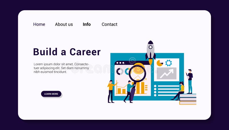Build a Career Landing Page Template Graphic Design Illustration Stock ...
