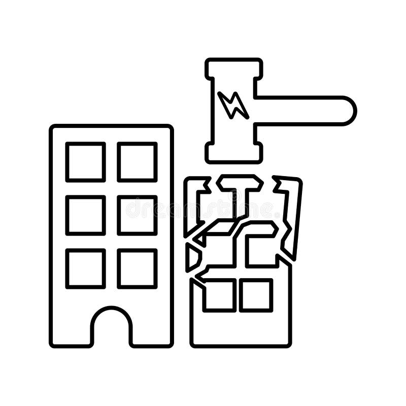 Build, Construction, Harmer Outline Icon. Line Art Vector Stock ...