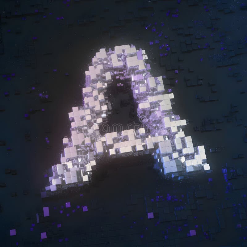 3D Render Letter a with a Pixelated Design Ai Generated Image Stock ...