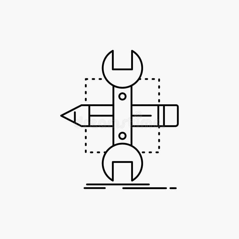 Build, Design, Develop, Sketch, Tools Line Icon. Vector Isolated ...