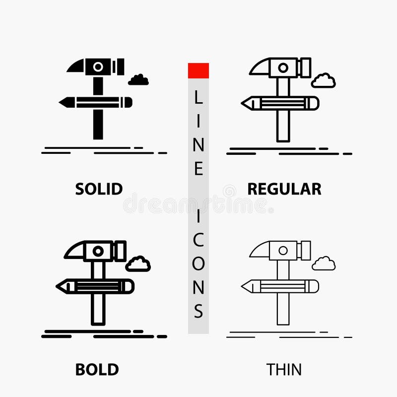 Build, Design, Develop, Tool, Tools Icon in Thin, Regular, Bold Line ...