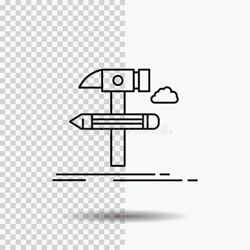 Build, Design, Develop, Tool, Tools Line Icon on Transparent Background ...