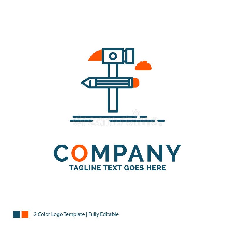 Build, Design, Develop, Tool, Tools Logo Design. Blue and Orange Stock ...