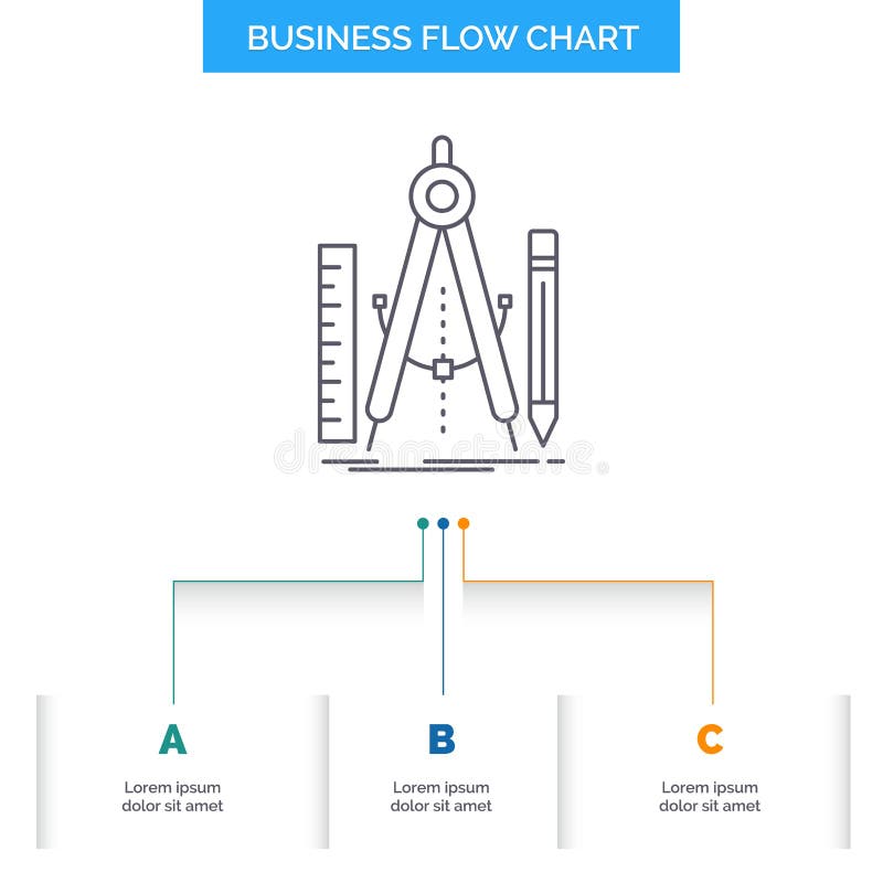 Build, Design, Geometry, Math, Tool Business Flow Chart Design with 3 ...