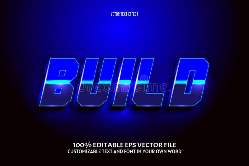 Build Editable Text Effect 3 Dimension Emboss Modern Style Blue Color ...