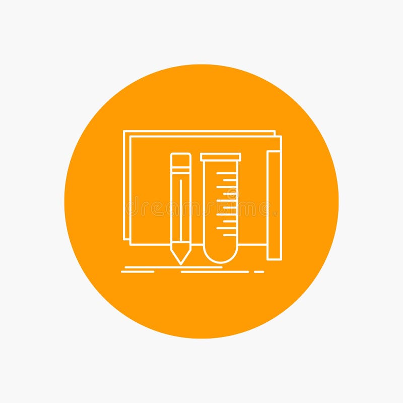 Build, Equipment, Fab, Lab, Tools White Line Icon in Circle Background ...