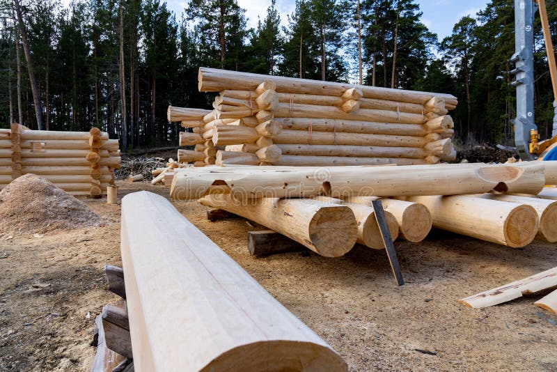 Build a House from Logs. Preparation of Logs for the Assembly of the ...