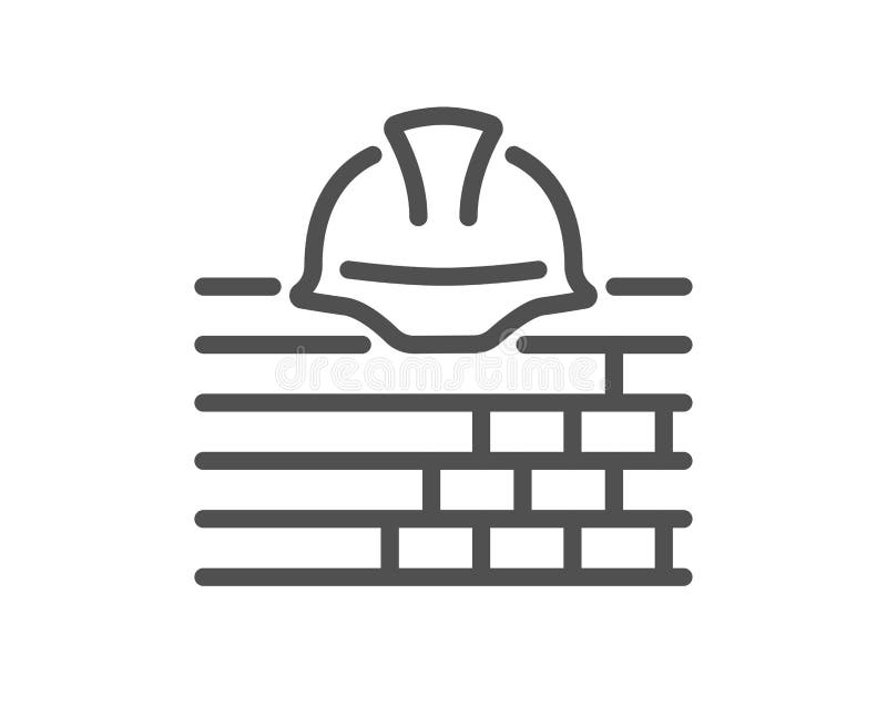 Build Line Icon. Safety Helmet Sign. Vector Stock Vector - Illustration ...