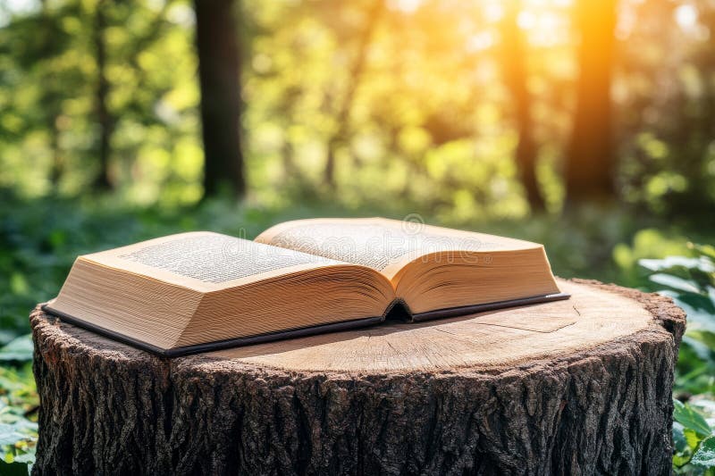 Build a Model Platform on a Tree Stump within a Forest Stock Photo ...