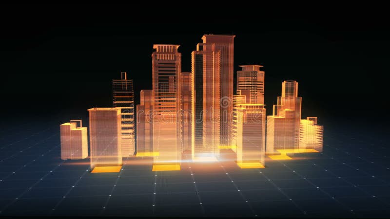 Construction Technology, Building City Skyline and Make City in Digital ...