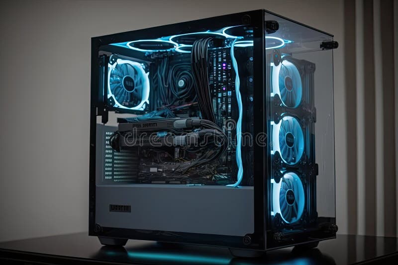 Modern computer build stock illustration. Illustration of case - 273449193