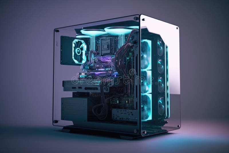 Modern computer build stock illustration. Illustration of light - 273449232