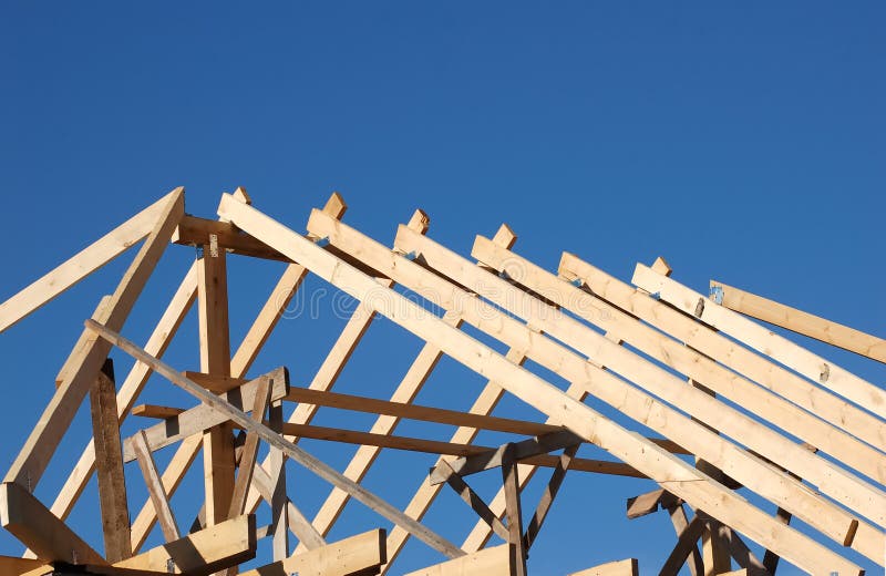 Build the roof stock image. Image of loft, timber, build - 3398999