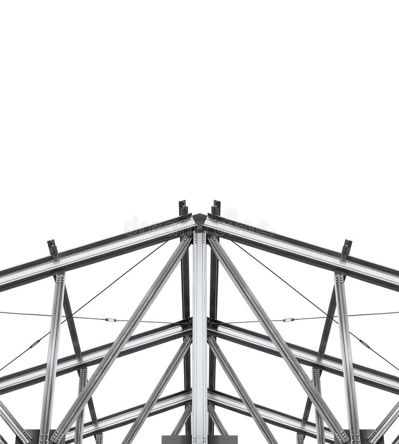 A New Build Roof with a Metal Truss Framework , Color Green Stock Image ...