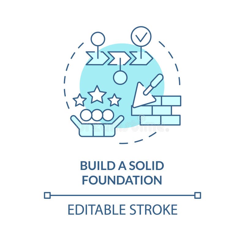 Build Solid Foundation Soft Blue Concept Icon Stock Vector ...
