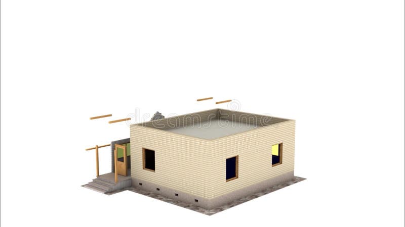 Build Structure. Home Construction. Time-lapse 3d Animation Showing a ...