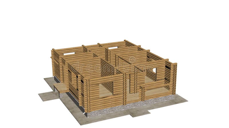 Build Structure. Time-lapse 3d Animation Showing a Process of Building ...