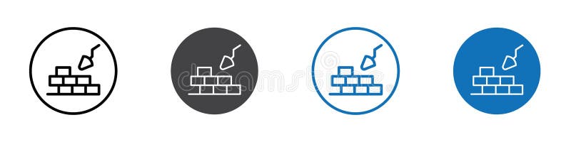 Build Wall Icon Flat Editable Icon Mark Set Stock Vector - Illustration ...