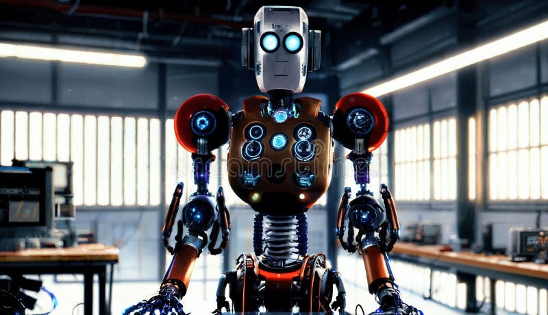 The Build a Working Robot System Stock Illustration - Illustration of ...