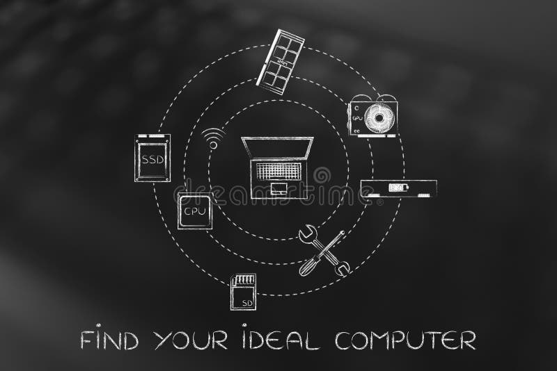 Build Your Ideal Computer, Laptop & Components Stock Illustration ...