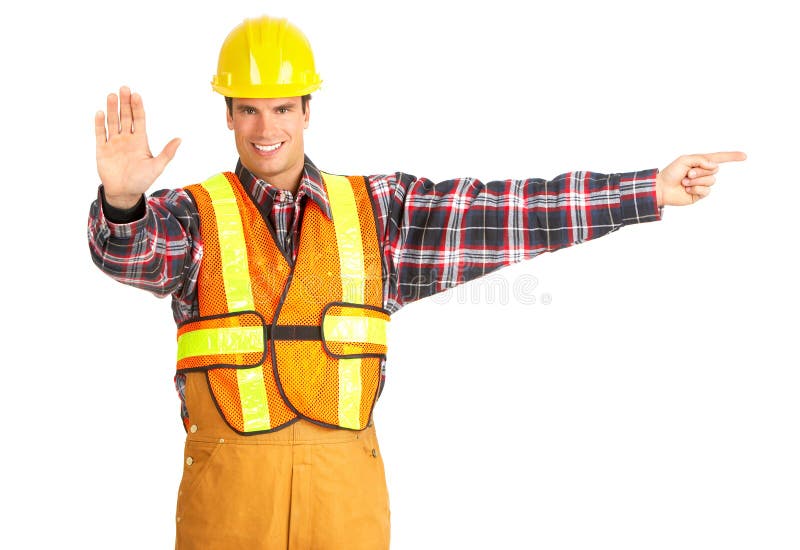 Construction Worker Stop stock image. Image of driving - 1854925