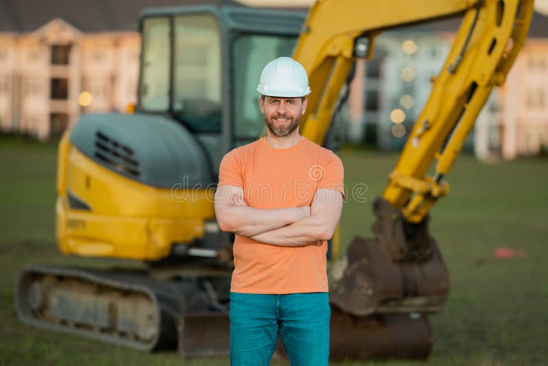 Builder at Building Site. Construction Manager in Helmet. Male ...