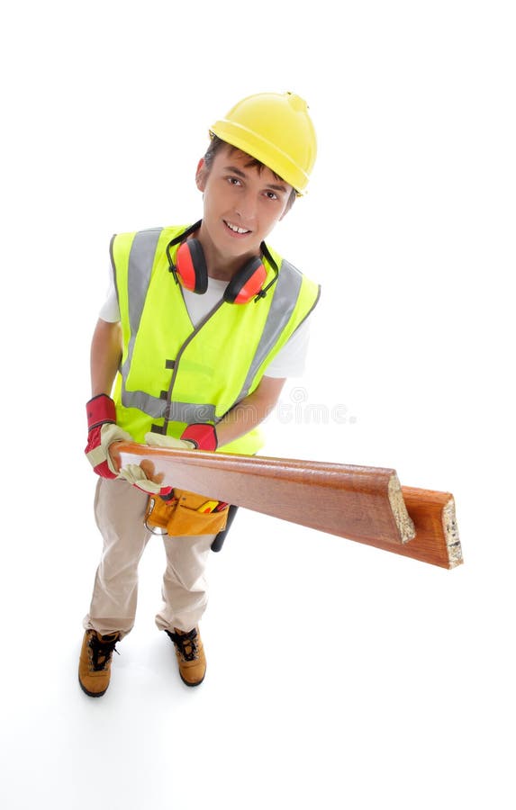 Builder or Carpenter with Face Mask Stock Image - Image of protection ...