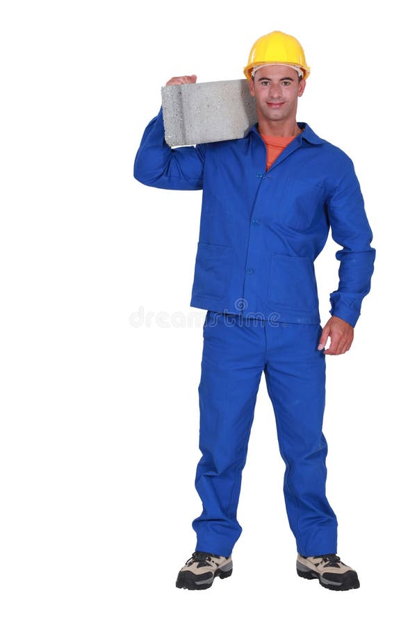Mason carrying bricks stock photo. Image of concrete - 26703706
