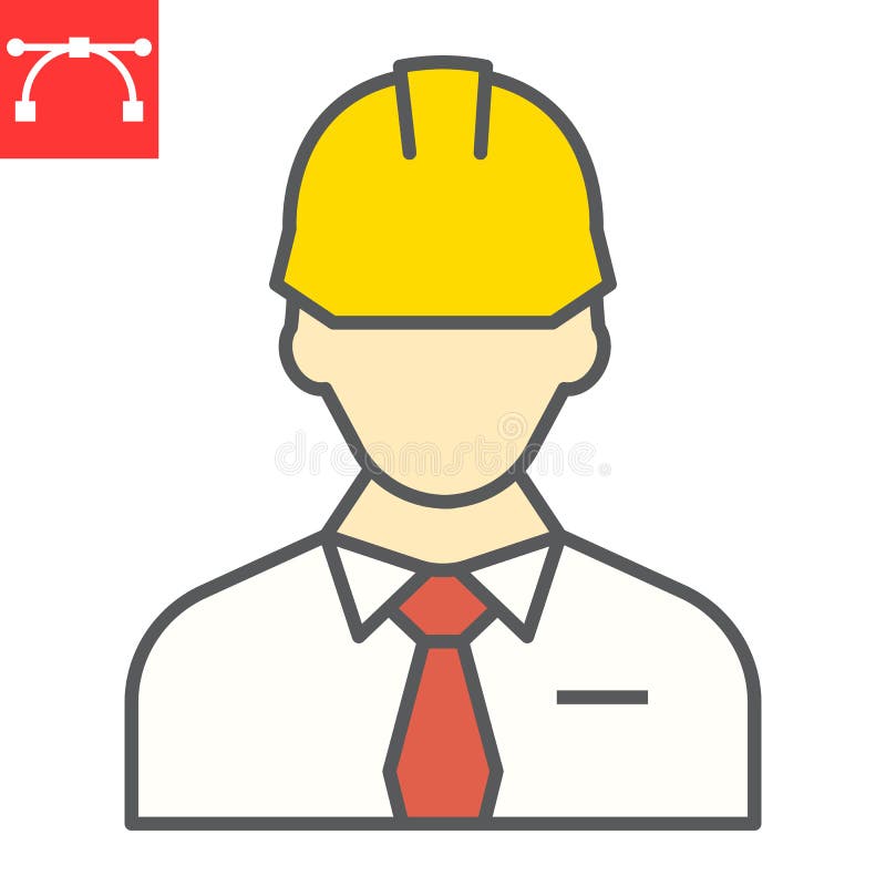Builder Line Icon, Engineer and Man, Construction Worker Sign, Vector ... Builder Line Icon, Engineer and Man, Construction Worker Sign, Vector ...