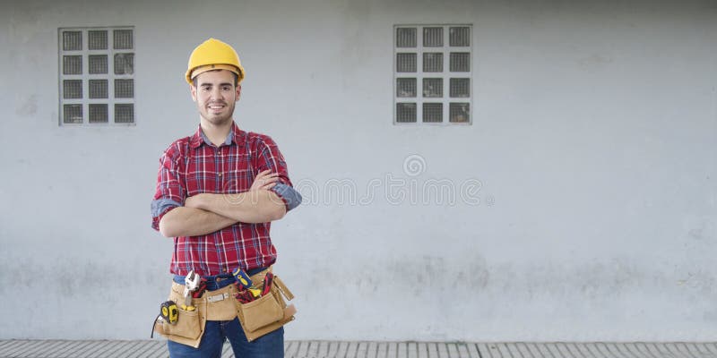 Builder construction man stock photo. Image of plumber - 86734220