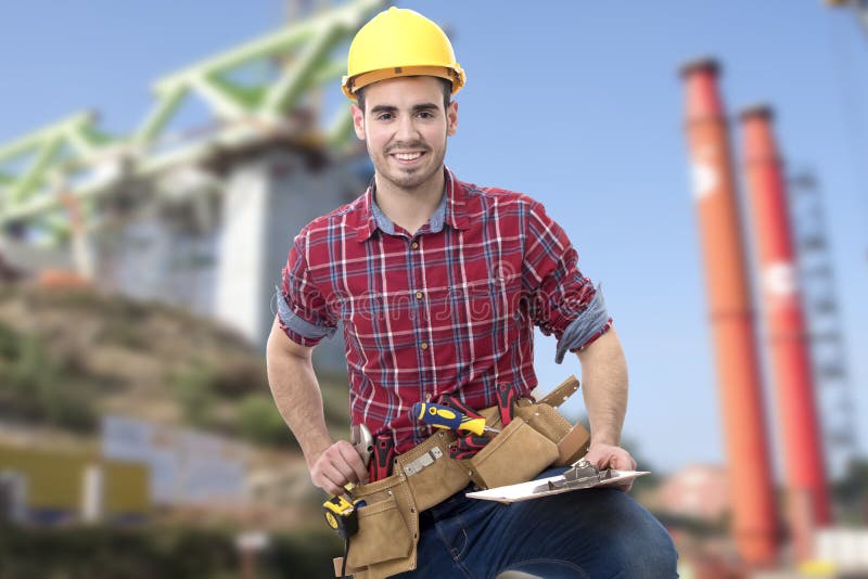 Builder construction man stock image. Image of distance - 86734165