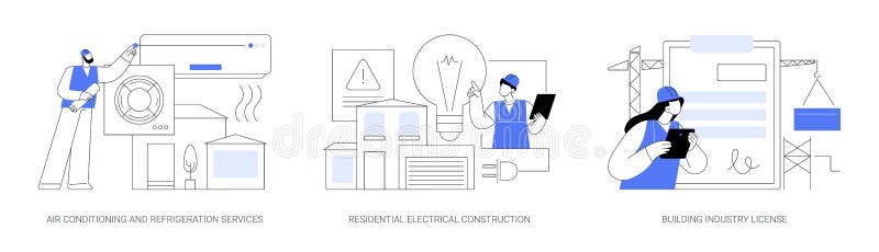 Builder Contractor Services Abstract Concept Vector Illustrations ...