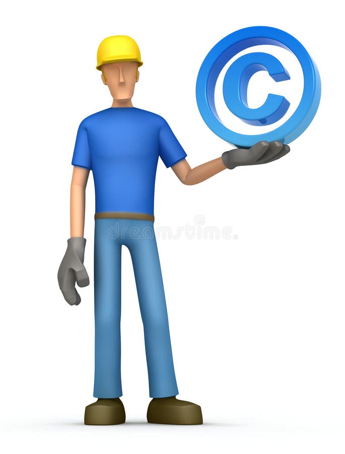 Builder with copyright stock illustration. Illustration of legal - 13484969