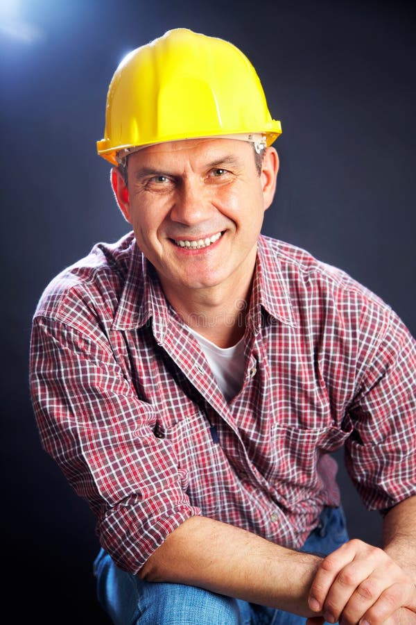 Builder shows gesture OK stock photo. Image of handyman - 13820936
