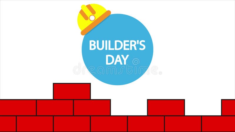 Builder Day Brick Wall Hard Hat Stock Footage - Video of housing ...