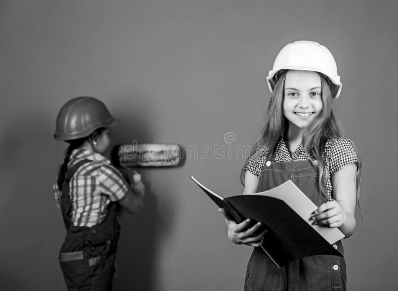 Builder Engineer Architect. Kid Worker in Hard Hat. Child Development ...