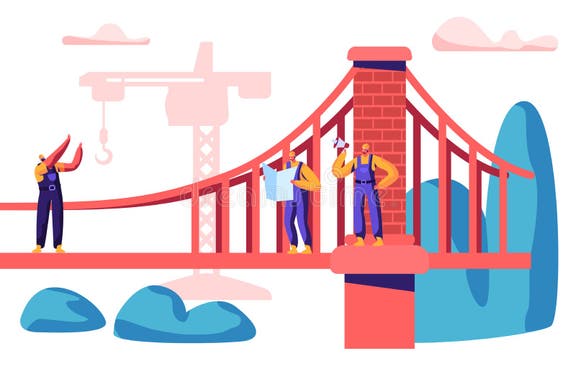 Bridge Building Construction Stock Illustrations – 22,389 Bridge ...