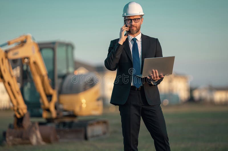 Builder Engineer or Civil Engineer Worker at a Construction Site ...