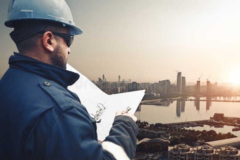 Builder Engineer and Construction Stock Photo - Image of architect ...