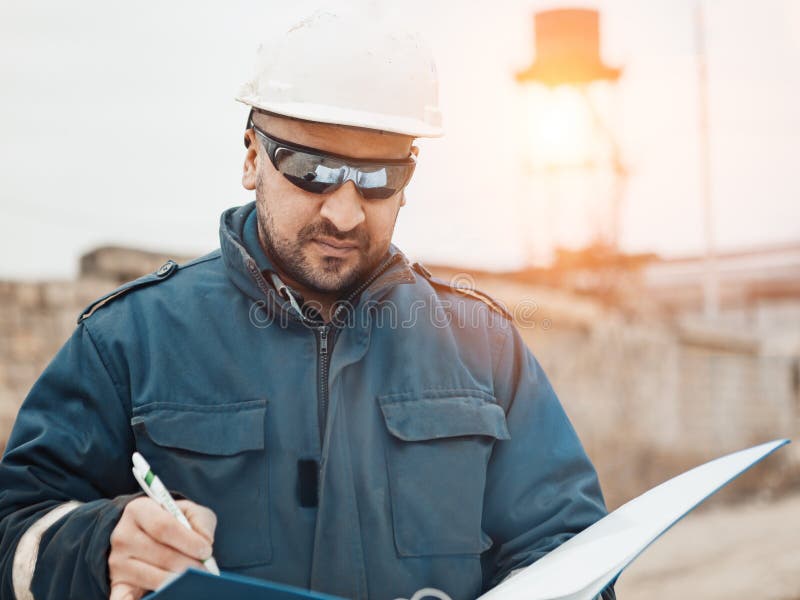 Builder Engineer and Construction Stock Image - Image of hard, hardhat ...