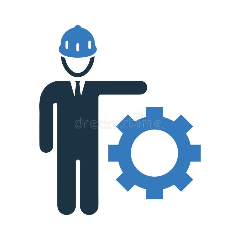 Builder, Engineer, Developer Icon. Blue Color Design Stock Vector ...