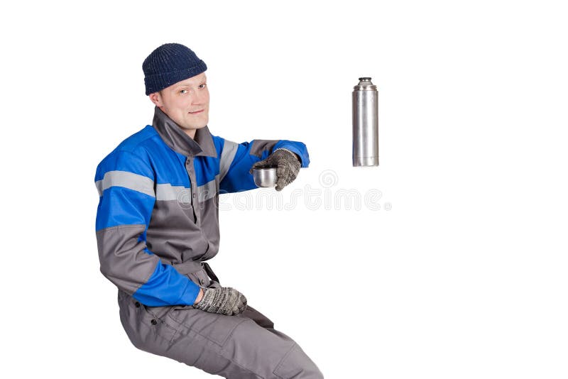 Cartoon Man Helmet Drinking Cup Stock Photos - Free & Royalty-Free ...