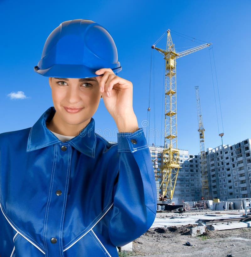 Builder girl stock image. Image of happy, inspector, builder - 17125691