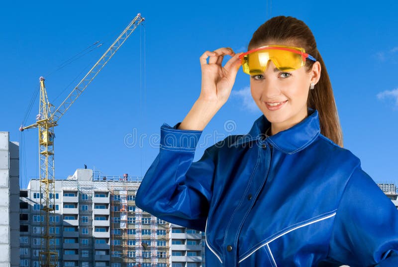 Builder girl stock photo. Image of industry, builder - 17281576