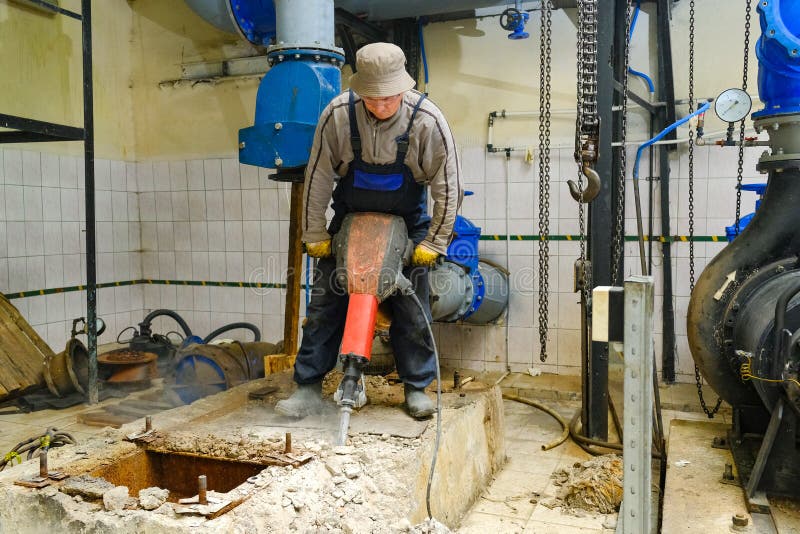 Builder with a hammer stock photo. Image of rugged, service - 106544798