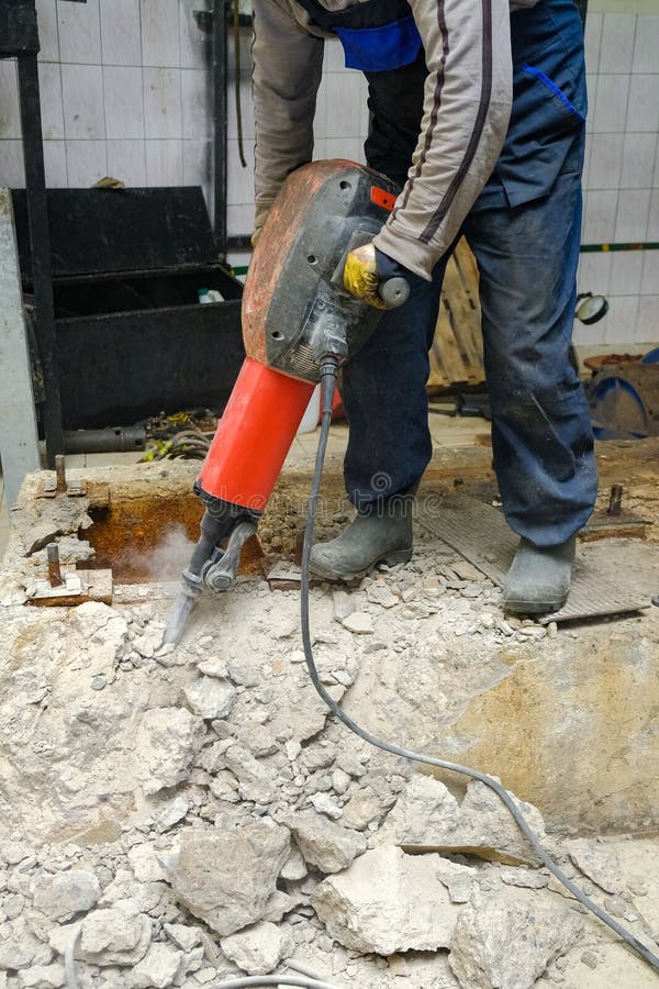 Builder with a hammer stock photo. Image of drill, hammer - 106232610